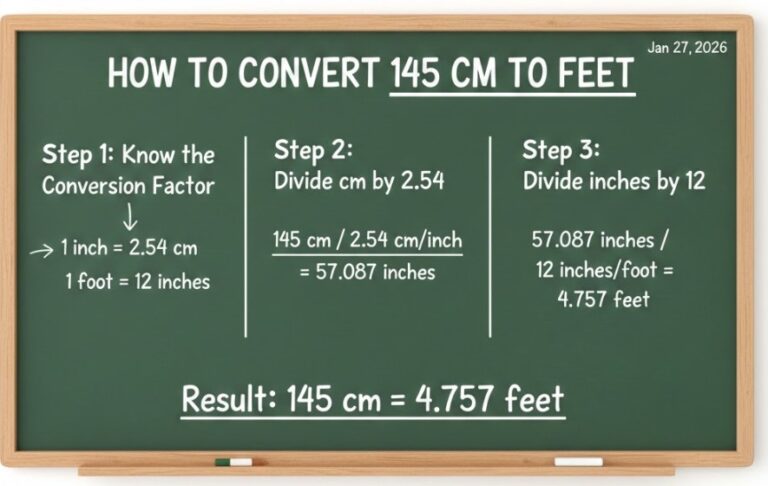 How to Convert 145 cm to Feet