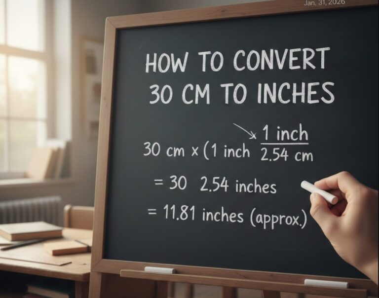 How to Convert 30 cm to Inches