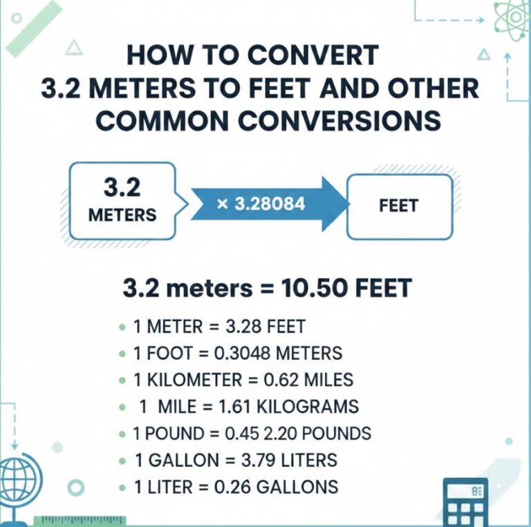 How to Convert 3.2 Meters to Feet