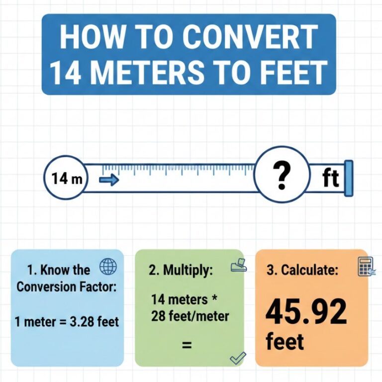 How to Convert 14 Meters to Feet